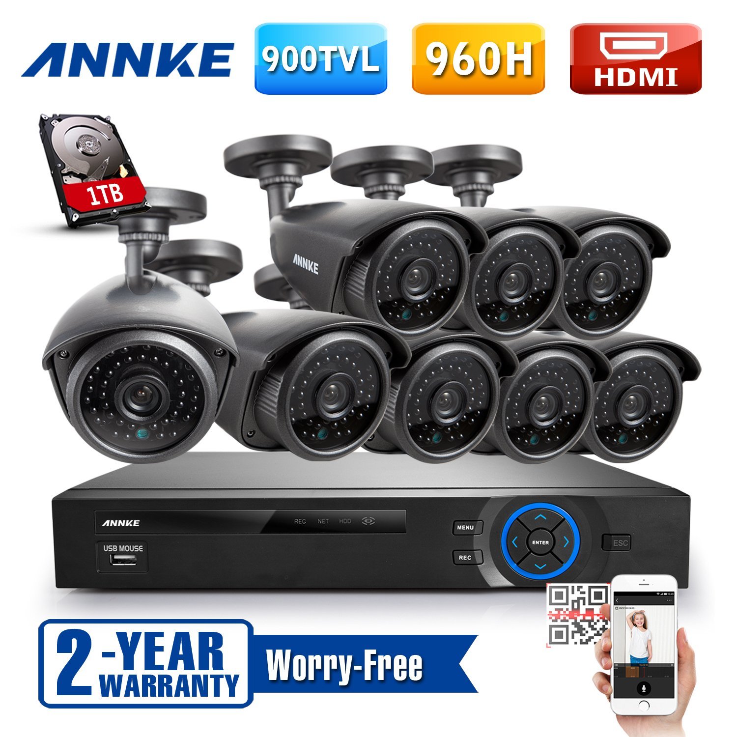 ANNKE® 8CH Full 960H DVR CCTV 8 Outdoor 900TVL – DELTA COMERCIAL